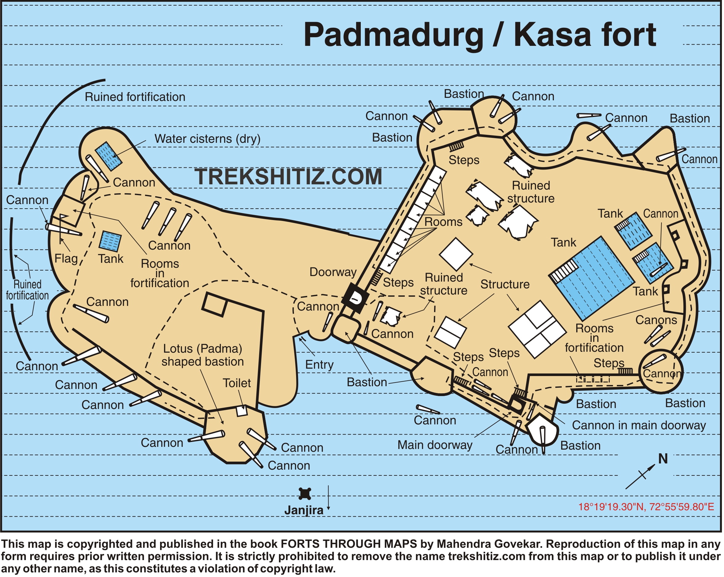 Padmadurg ( Kasa Killa) English Map